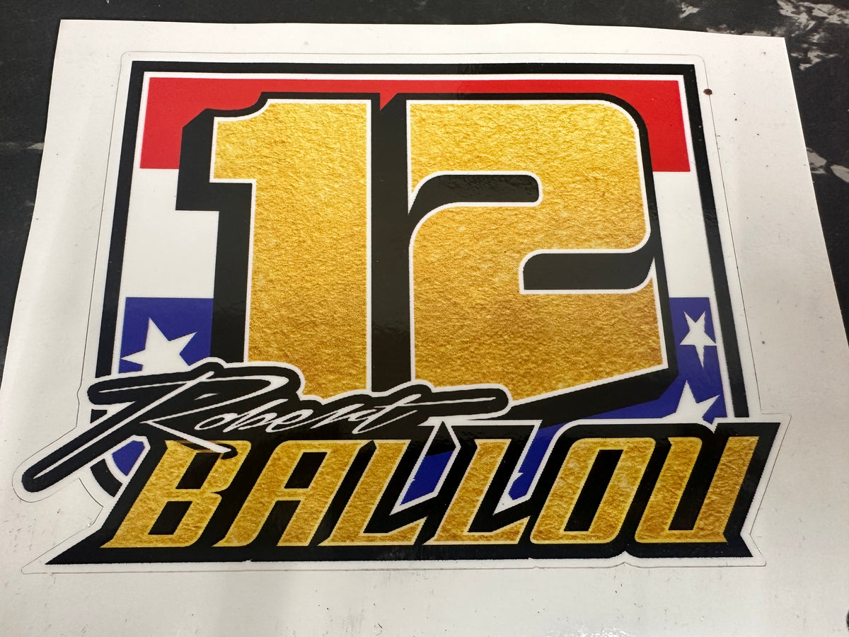 Gold 12 Robert Ballou Decal – Ballou Motorsports