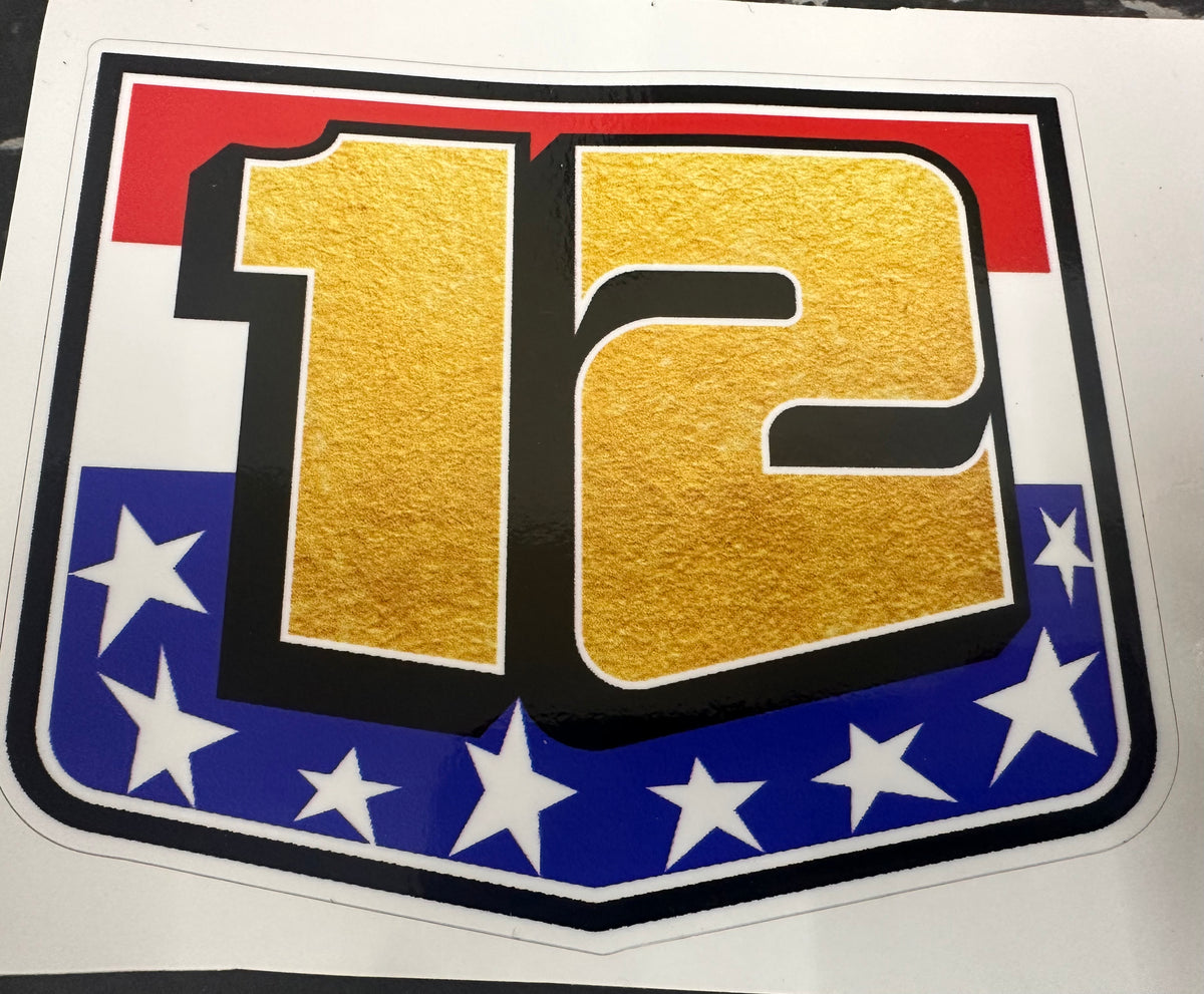 Gold 12 Decal – Ballou Motorsports